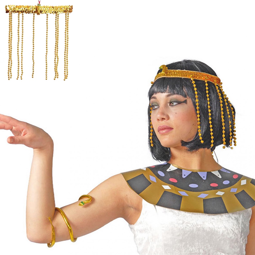 Tiara Cleópatra Rainha Egípcia Head Band Cobra Fantasia Mpfe | Shopee ...