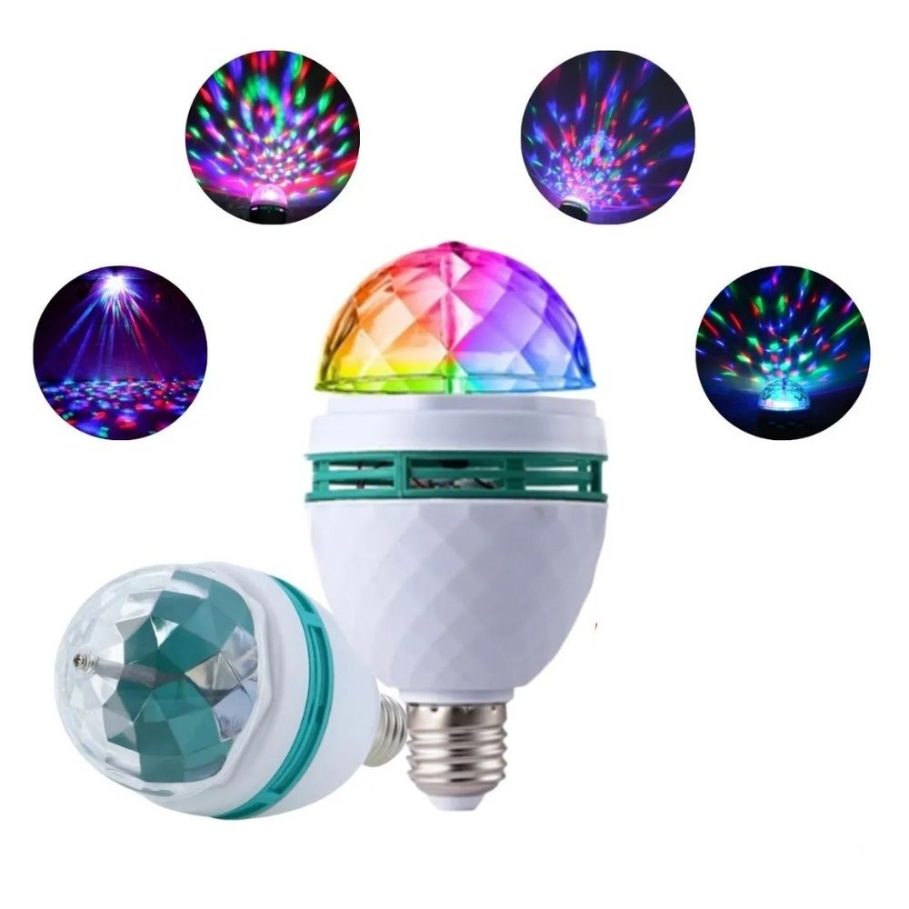 Lampada Led Giratoria Rgb Colorido Festa Bola Maluca Bivolt | Shopee Brasil