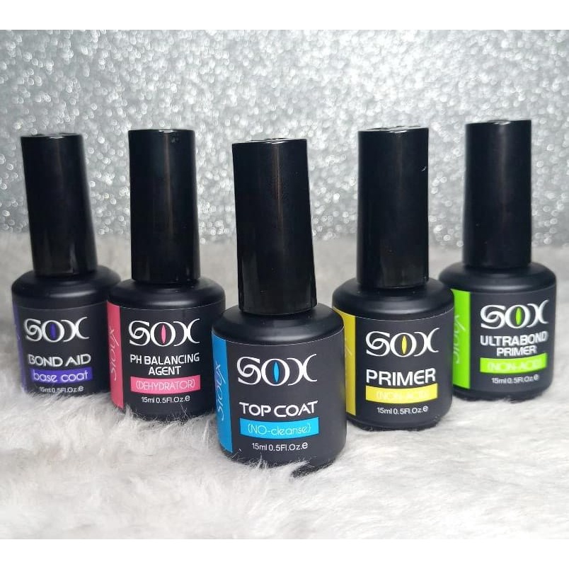 Kit preparadores Sioux top coat, primer, ultra bond, base coat ph 15 ml ...