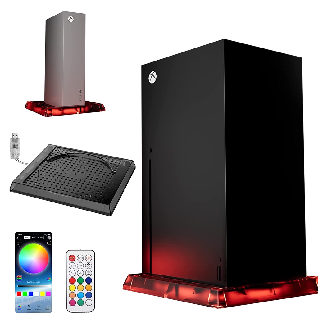 Base LED RGB Para Xbox Series X/S Suporte Vertical Com Controle Remoto ...