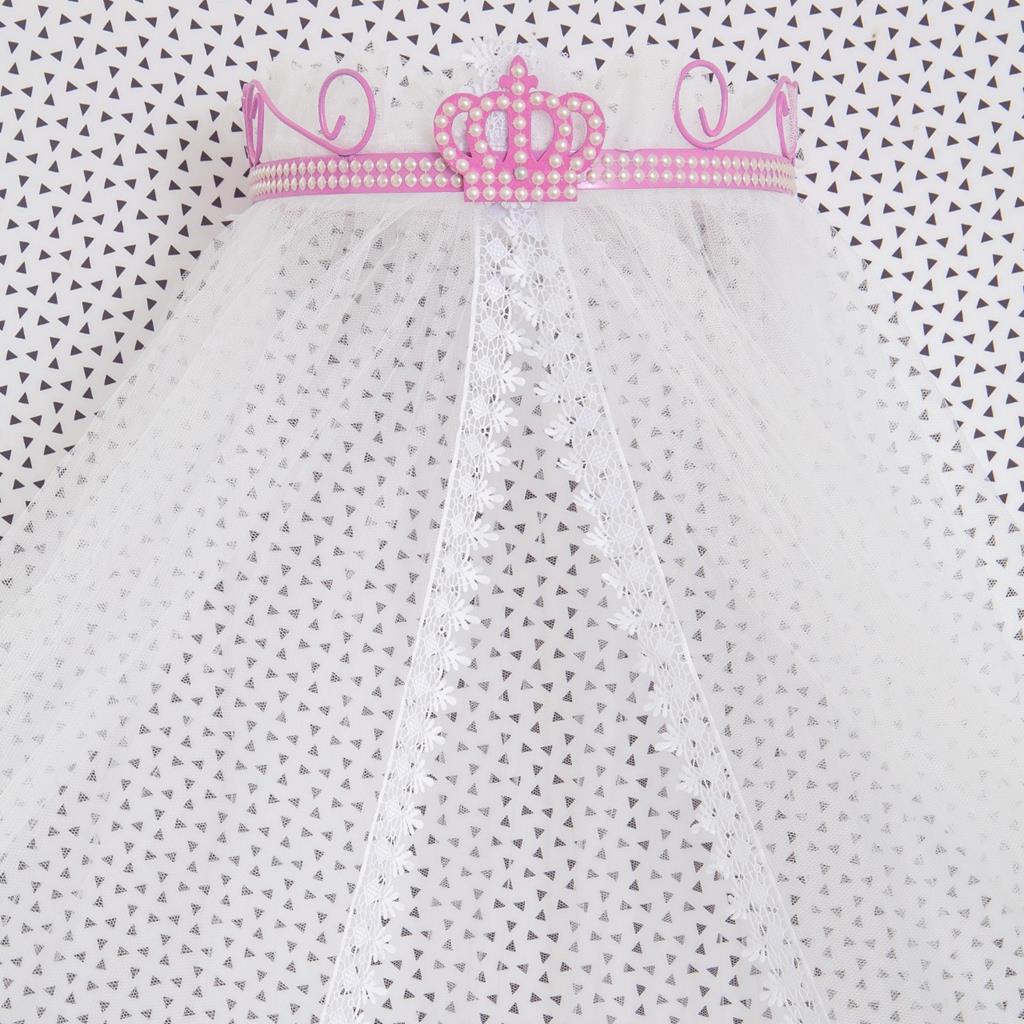 Mosquiteiro Berco Bebe Com Dossel Rococo Coroa Rosa Menina | Shopee Brasil