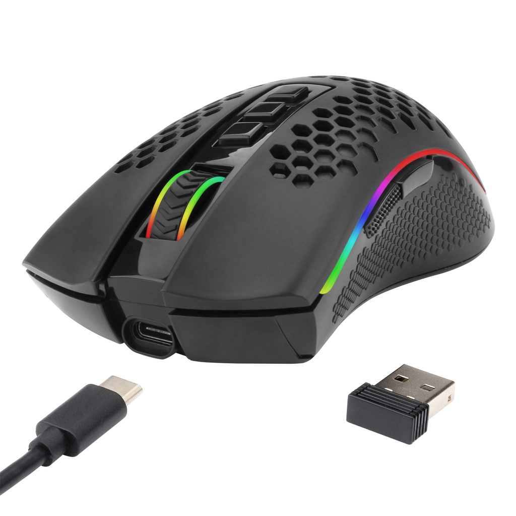 MOUSE GAMER REDRAGON STORM PRO RGB SEM FIO PRETO | Shopee Brasil
