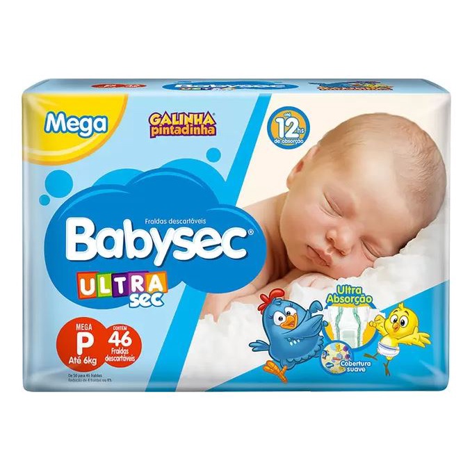 Fralda Infantil Babysec Ultra Sec Galinha Pintadinha Mega | Shopee Brasil
