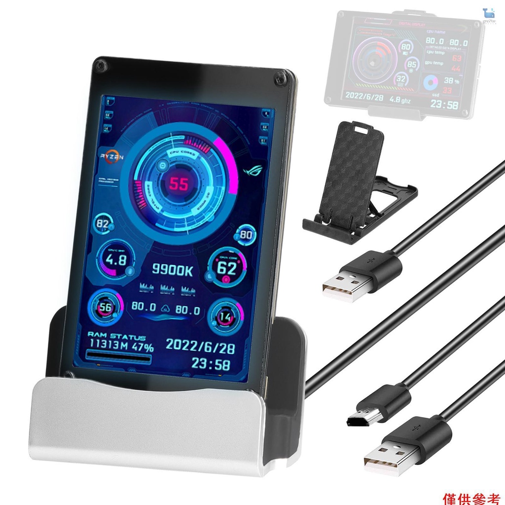 gre2tw) Monitor LCD IPS De 3,5 Polegadas Computadores CPU GPU ...