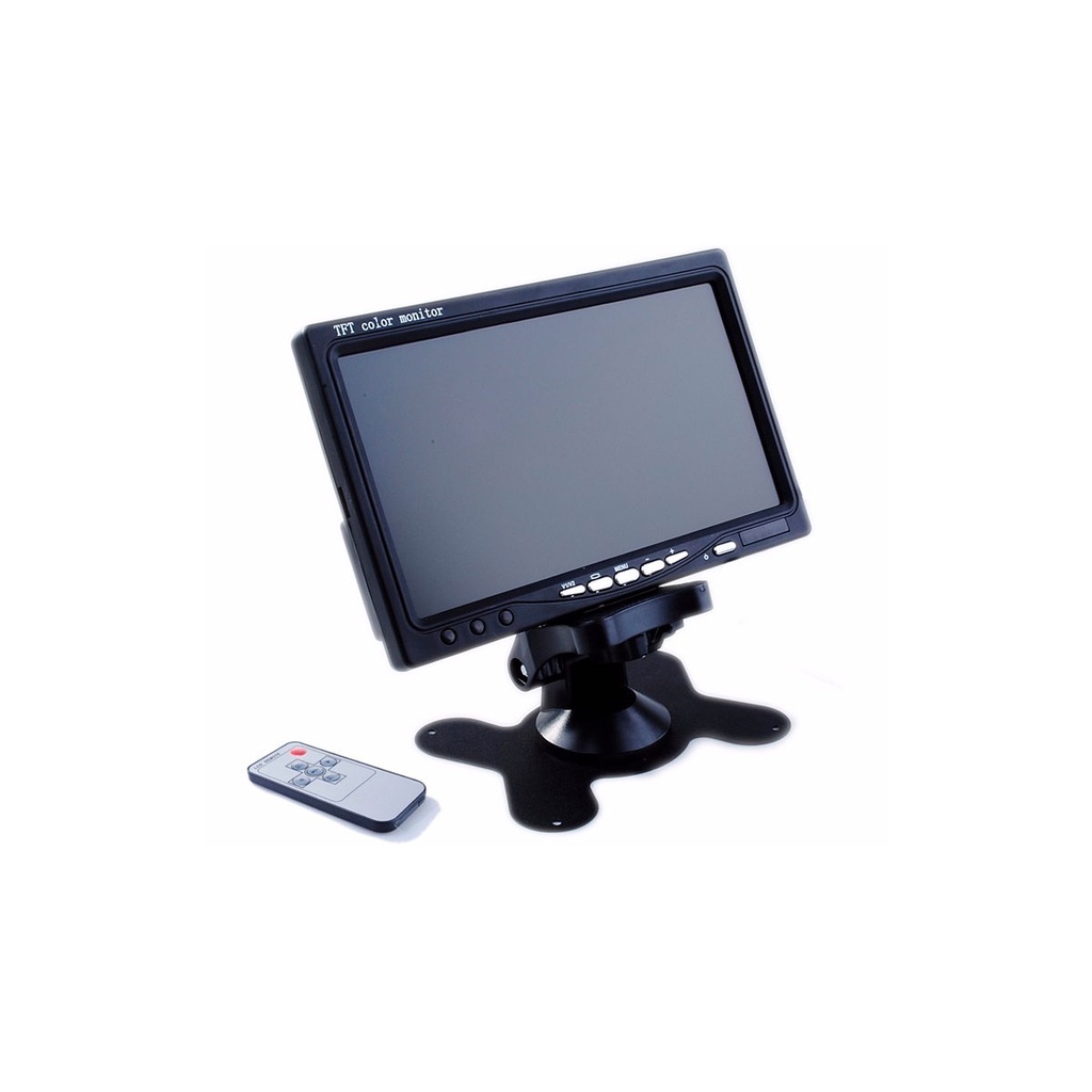 Monitor Tela LCD TFT Digital 7 Polegadas Veicular Com Controle e Suporte Para Câmera de Ré DVD ...