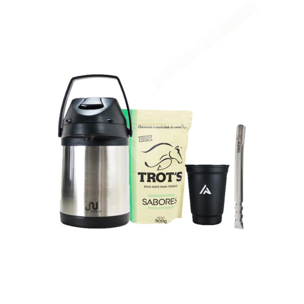 Kit Tereré Garrafa Copo Bomba e Erva Trots 500g - Sabores | Shopee Brasil