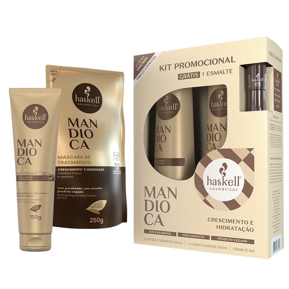 Kit Promopack 500ml + Leave-in Mandioca Haskell | Shopee Brasil