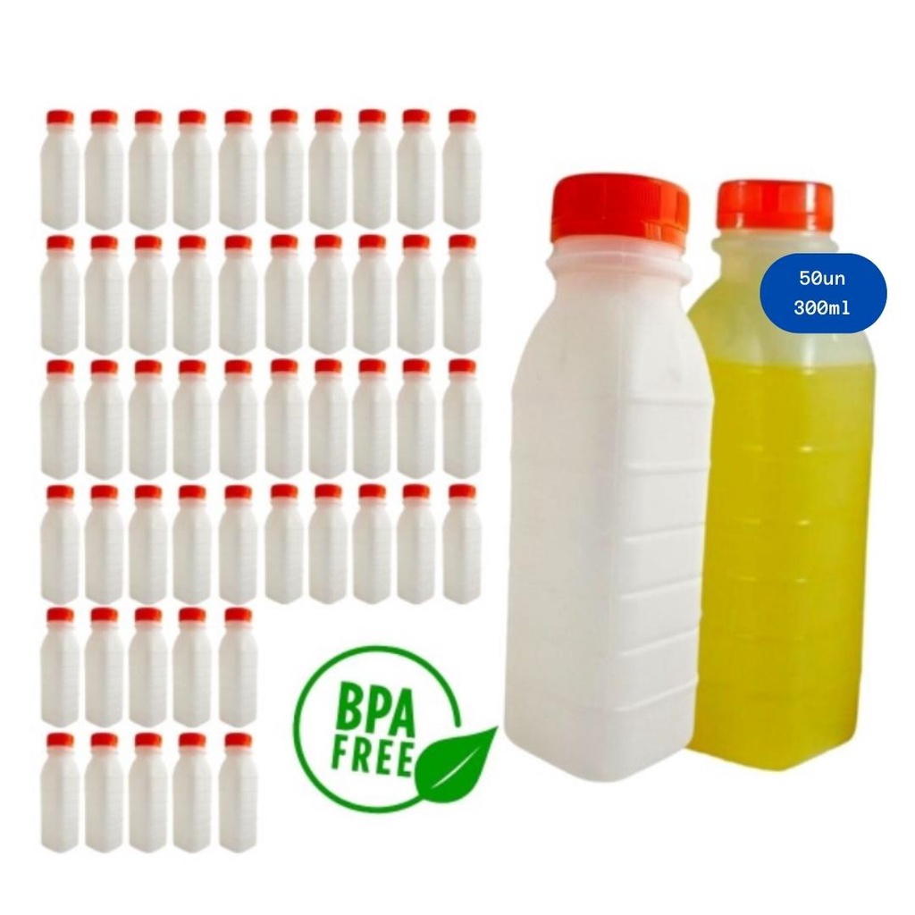 50und Garrafa Plástica 300ml Descartável Leitosa com Tampa Lacre Laranja - 300ml | Shopee Brasil