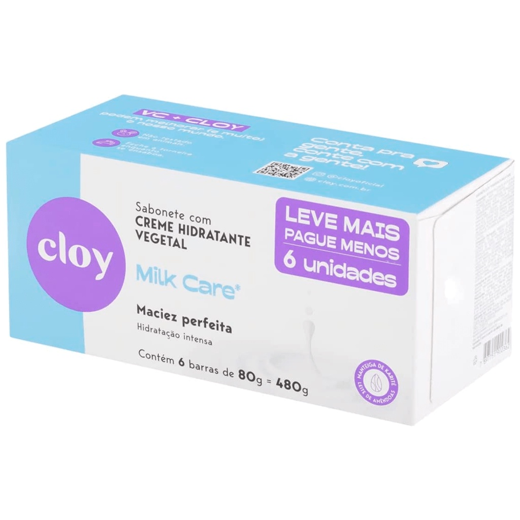 Kit De Sabonetes Ultra Hidratante Cloy Beauty Milk Care 80g - 6 ...