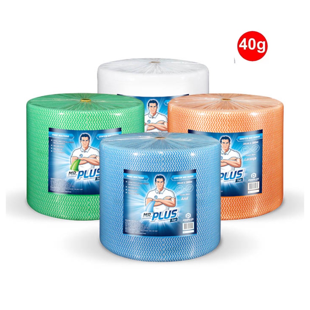 Rolo Pano Multiuso Tipo Perflex 300mts x 30cm Mr. Plus TOP 40g c/ 600 ...