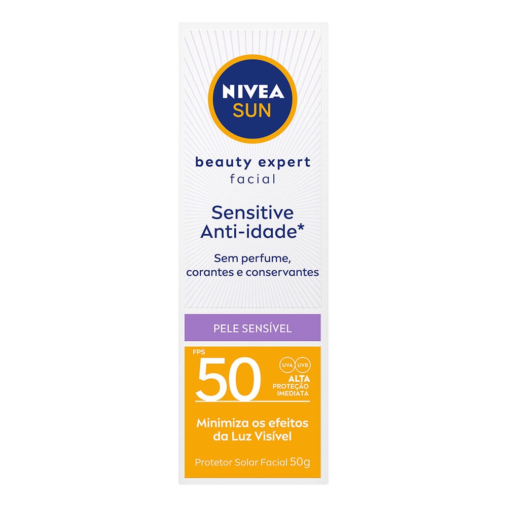 NIVEA SUN Sensitive Anti-Idade FPS50 Protetor Solar 50g | Shopee Brasil