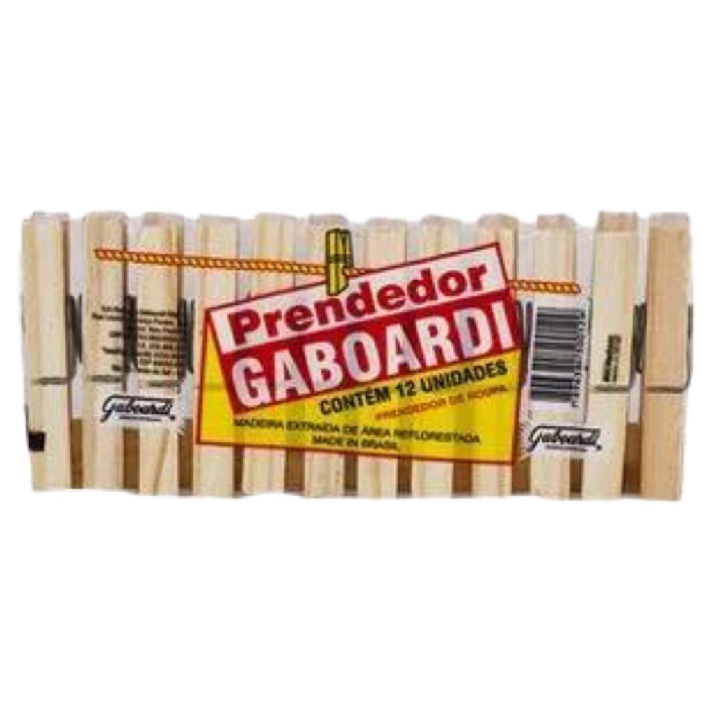 Prendedor de Roupa Madeira 12 Unidades - Gaboardi | Shopee Brasil