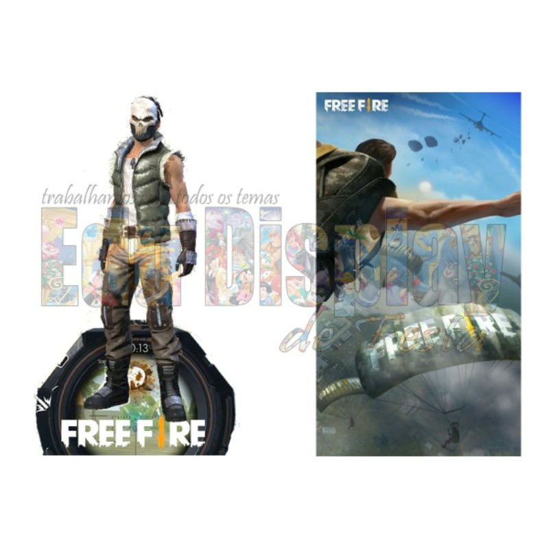 free fire kit decoração de festa infantil 4 display de 20cm envio em ...