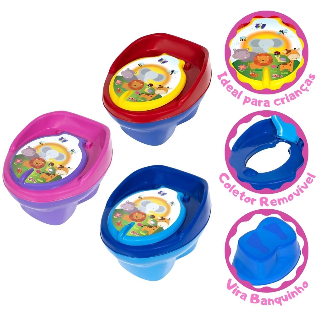 Troninho Infantil 2 Em 1 Peniquinho Pinico Penico Desfralde Bichinhos ...