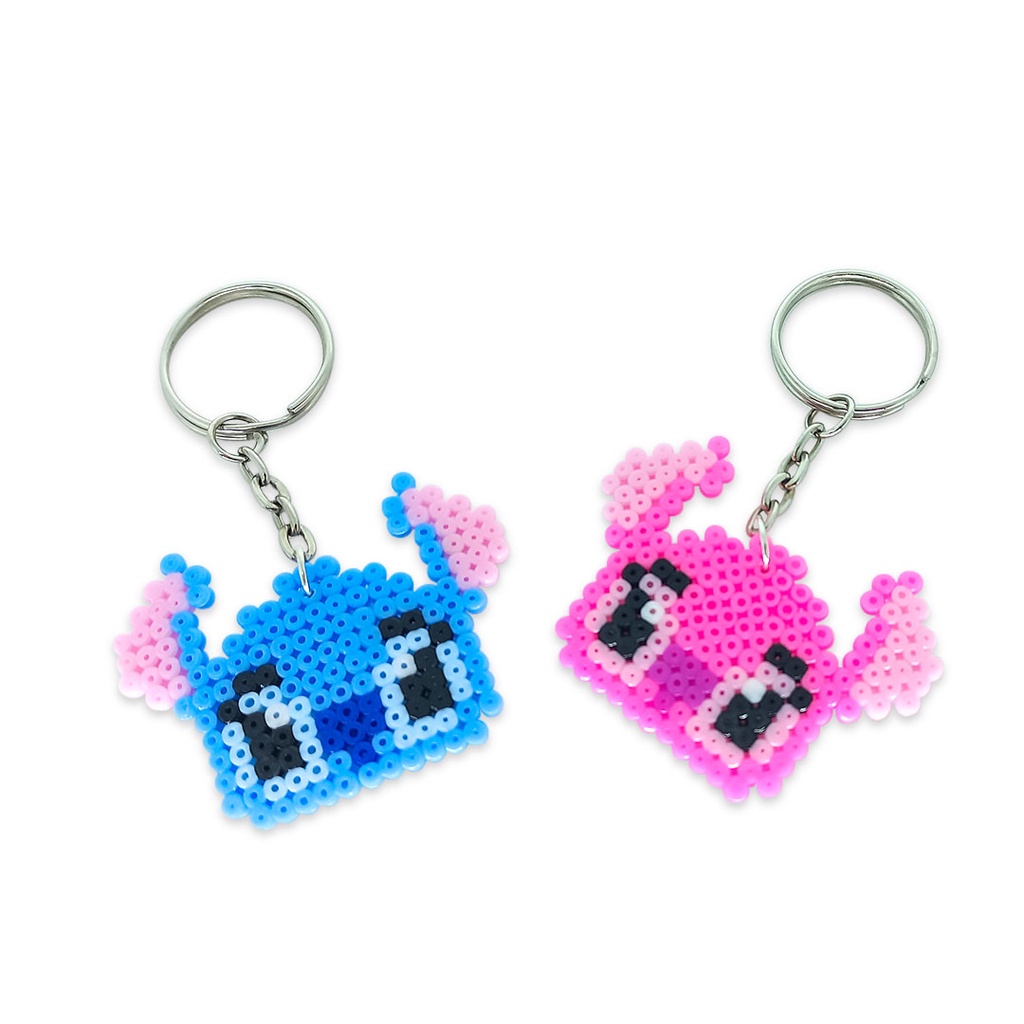 CHAVEIRO DUPLO PIXEL ART (HAMA BEAD) STITCH E ANGEL | Shopee Brasil