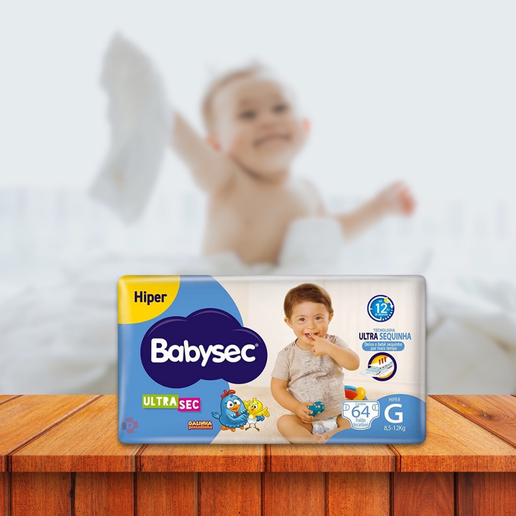Fralda Babysec Ultrasec Hiper Galinha Pintadinha G - 64 UN | Shopee Brasil