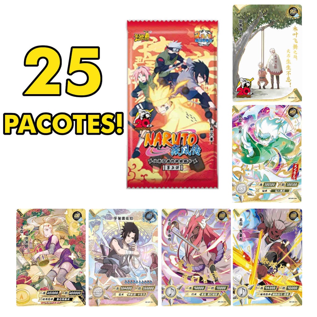 Cartas Naruto Oficiais da Kayou 25 Pacotes em Chinês (T2W5) | Shopee Brasil