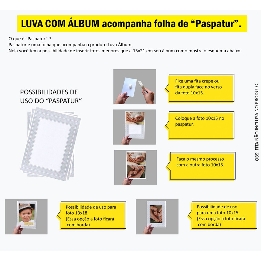 50 Folhas Papel Paspatur tamanho 15x21 para album de fotos | Shopee Brasil