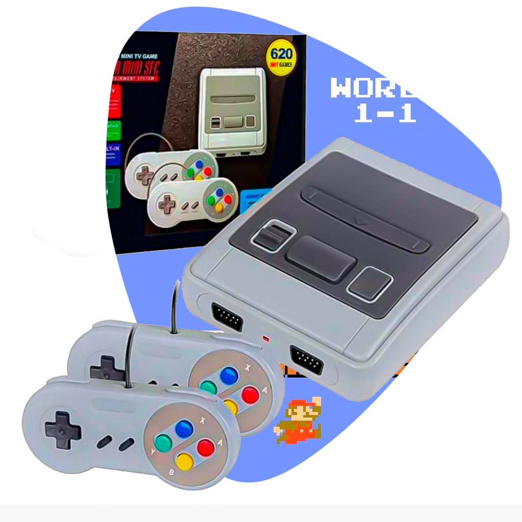 Video game retro anos 80 e 90 com 620 jogos 8 bits 2 Controles tipo ...