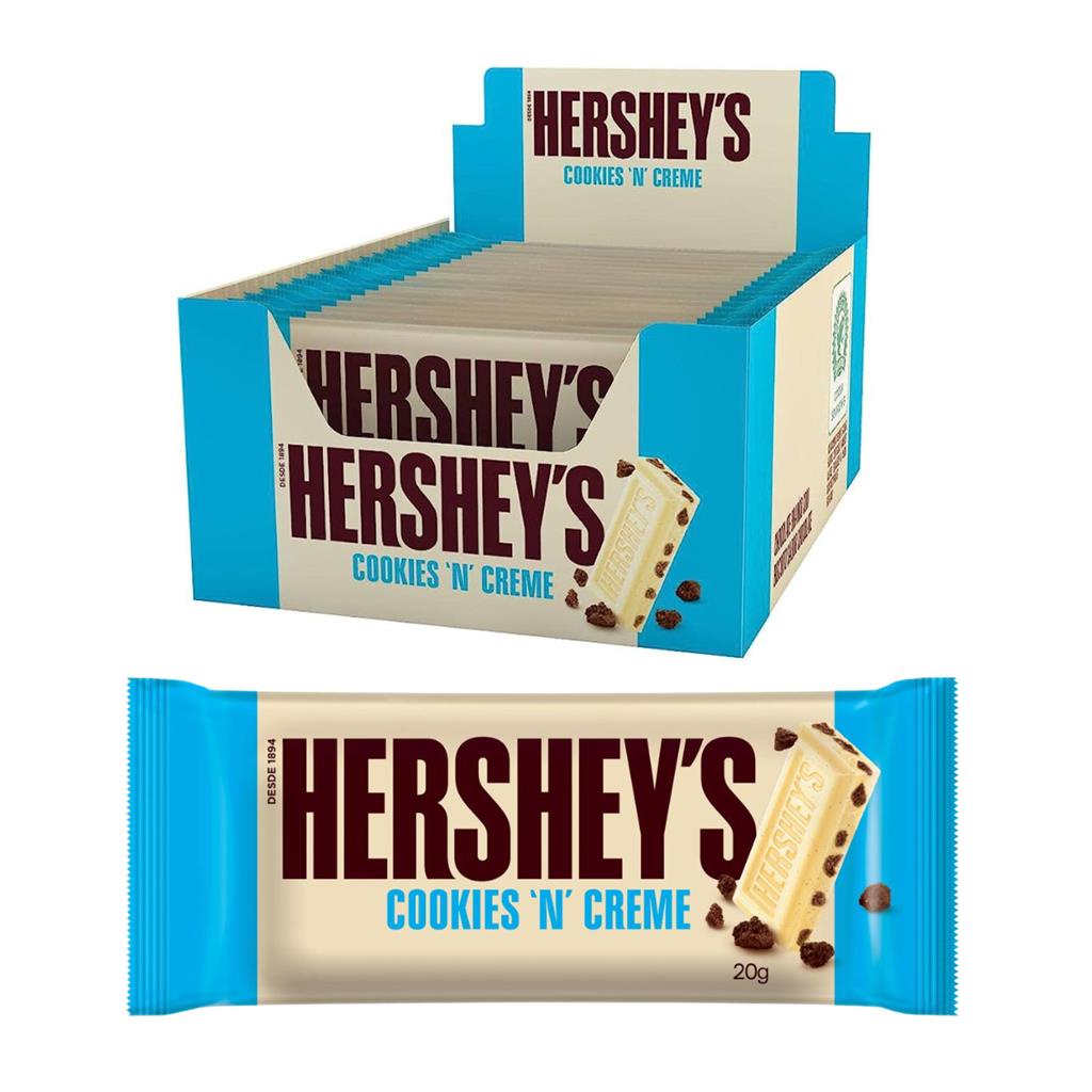 Chocolate Hersheys Cookies N Creme, Caixa com 18 Barras 20g | Shopee Brasil
