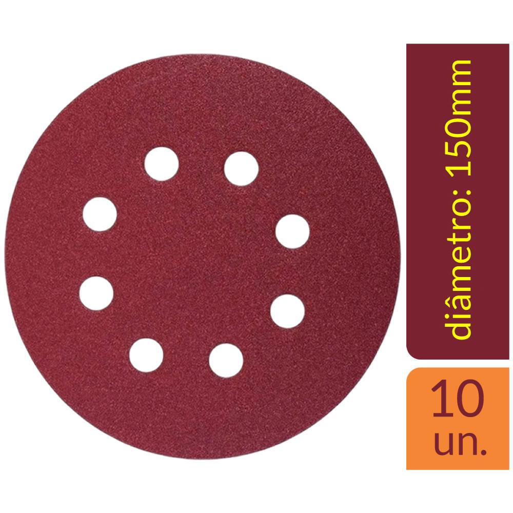 Lixa Para Lixadeira Orbital Pluma 150mm 8 Furos 10 Un | Shopee Brasil