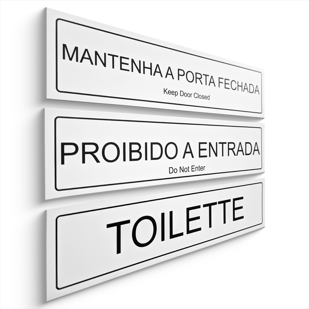 Kit 3 Placas Informativas De Avisos 30x8cm | Shopee Brasil