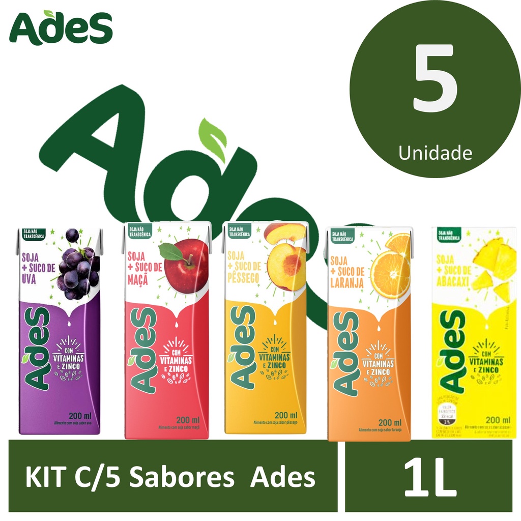 Kit c/5 Sabores Ades+soja 200ml | Shopee Brasil