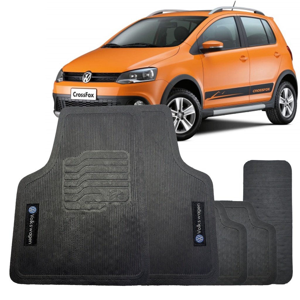 Jogo Tapete CrossFox 2008 2009 2010 2011 Borracha Logo VW | Shopee Brasil