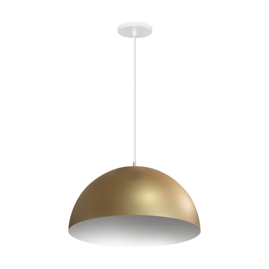 Lustre Pendente Meia Lua 40cm Dourado C/ Branco RRJV | Shopee Brasil