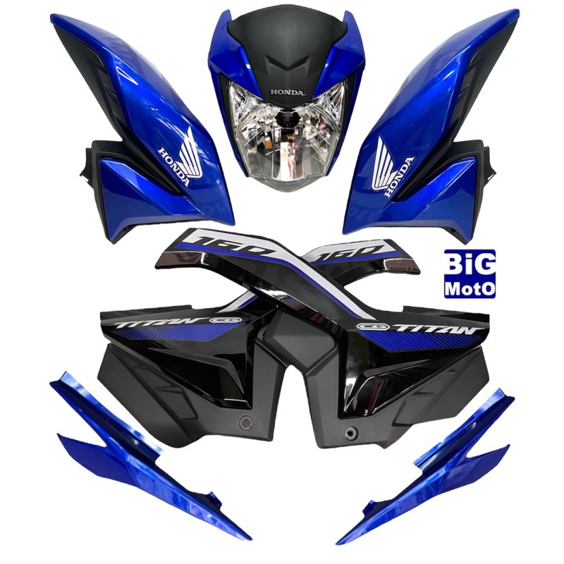 Kit Carenagem CG Titan 160 2022 - Frente Farol CG Titan 160 2022 Azul ...