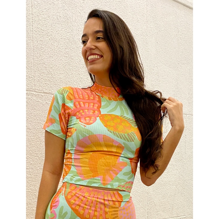 Blusa Rib MC Praia de Concha | Shopee Brasil