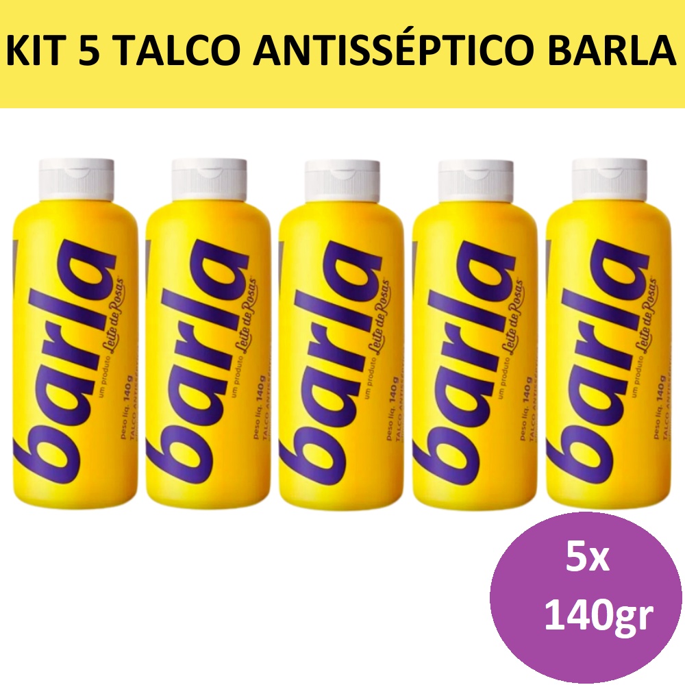 Kit 5 Talco Antisséptico Barla 140g | Shopee Brasil