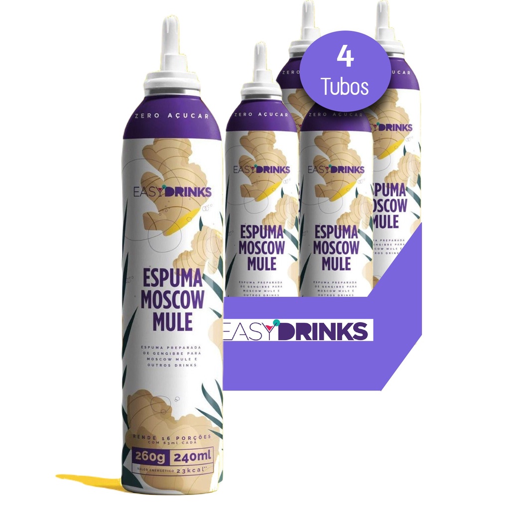 Espuma de Gengibre Zero EASY DRINKS 260g (4 Tubos) | Shopee Brasil