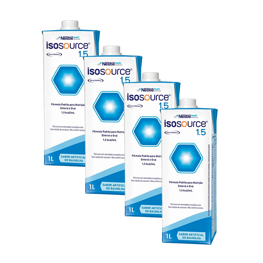 Kit 4 Nestle Isosource 1.5 Sabor Baunilha 1 Litro Nutrição | Shopee Brasil