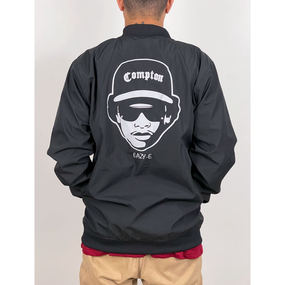 Jaqueta College Compton Design Eazy-E Logo - Preta | Shopee Brasil