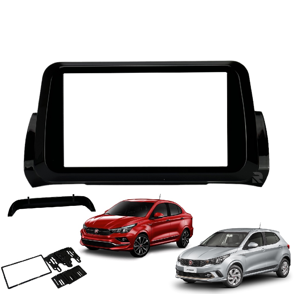 Moldura Painel DVD 2 Din MP5 Central Multimidia Fiat Argo Cronos Black Piano | Shopee Brasil