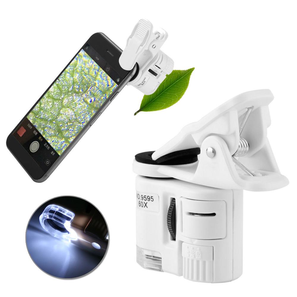 Microscópio para Celular 60x Ampliação Conta Fios Leitura Lupa Detecta ...