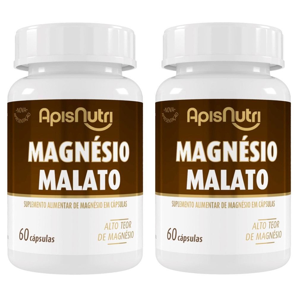 Kit 2x Magnésio Malato 60 Cápsulas Apisnutri | Shopee Brasil