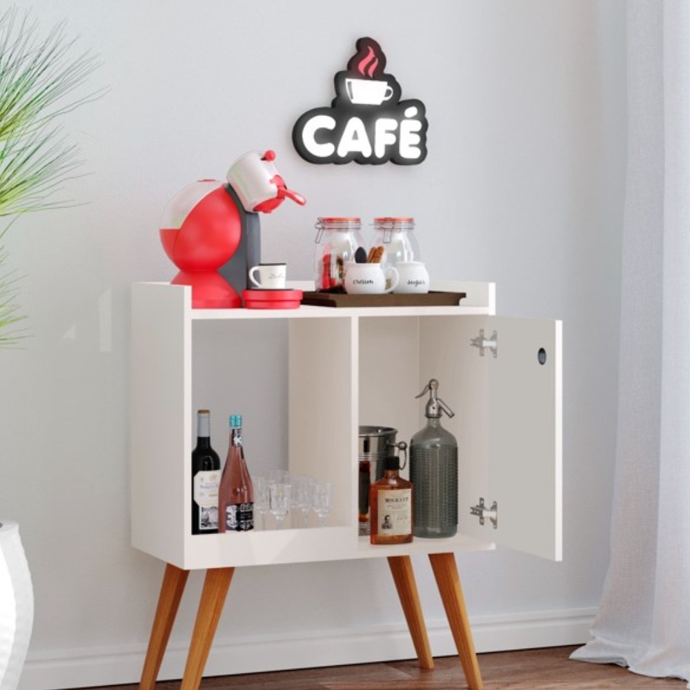 Aparador Retrô Linus Lojas Knv com Pés Palito e Nicho | Shopee Brasil