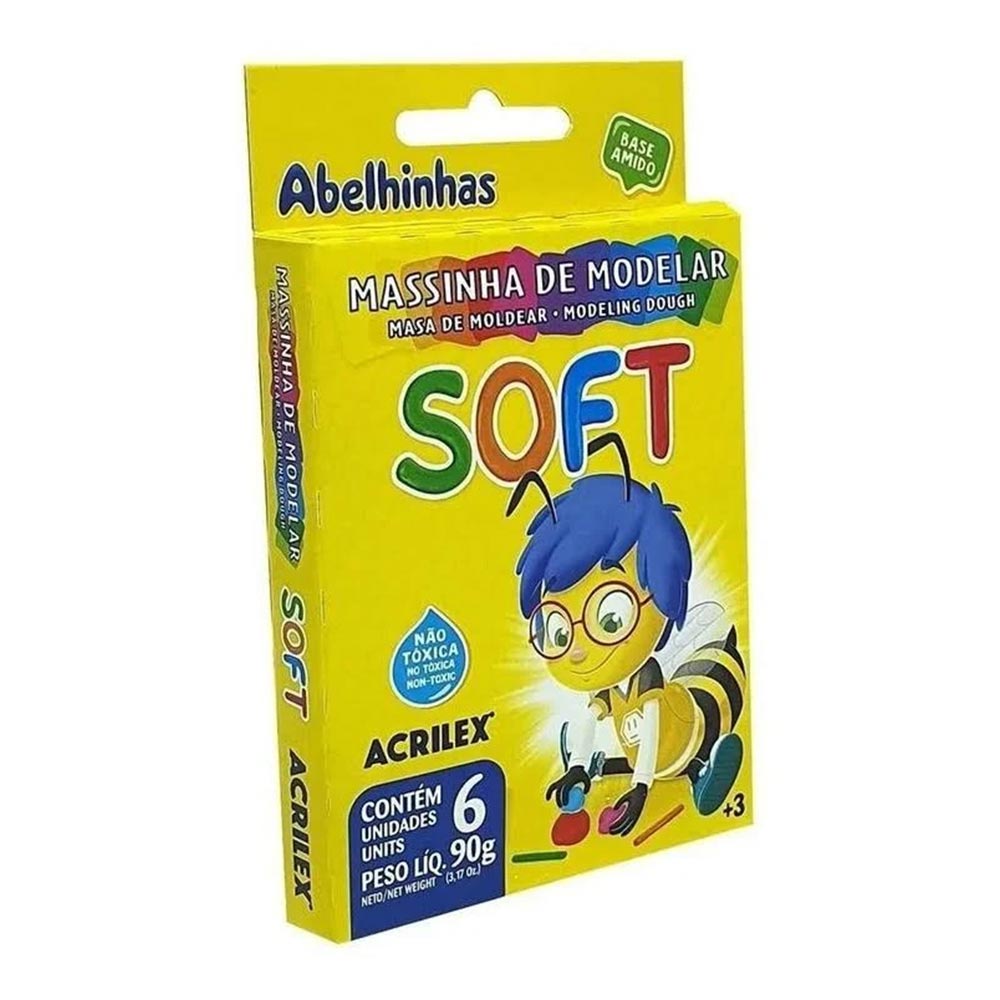 Massinha De Modelar Soft 6 Cores 90g Acrilex Shopee Brasil
