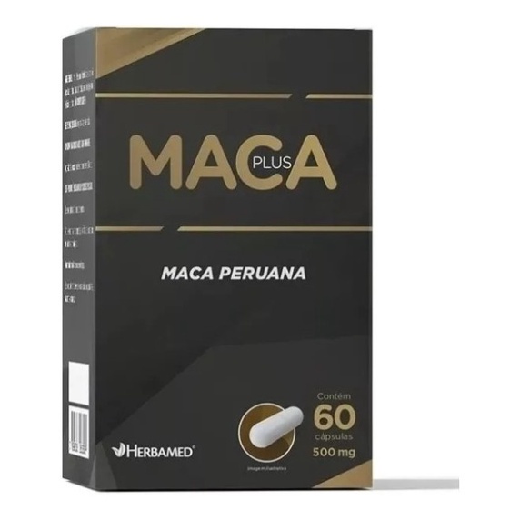 Maca Peruana Plus 500mg C/ 60 Capsulas - Herbamed | Shopee Brasil