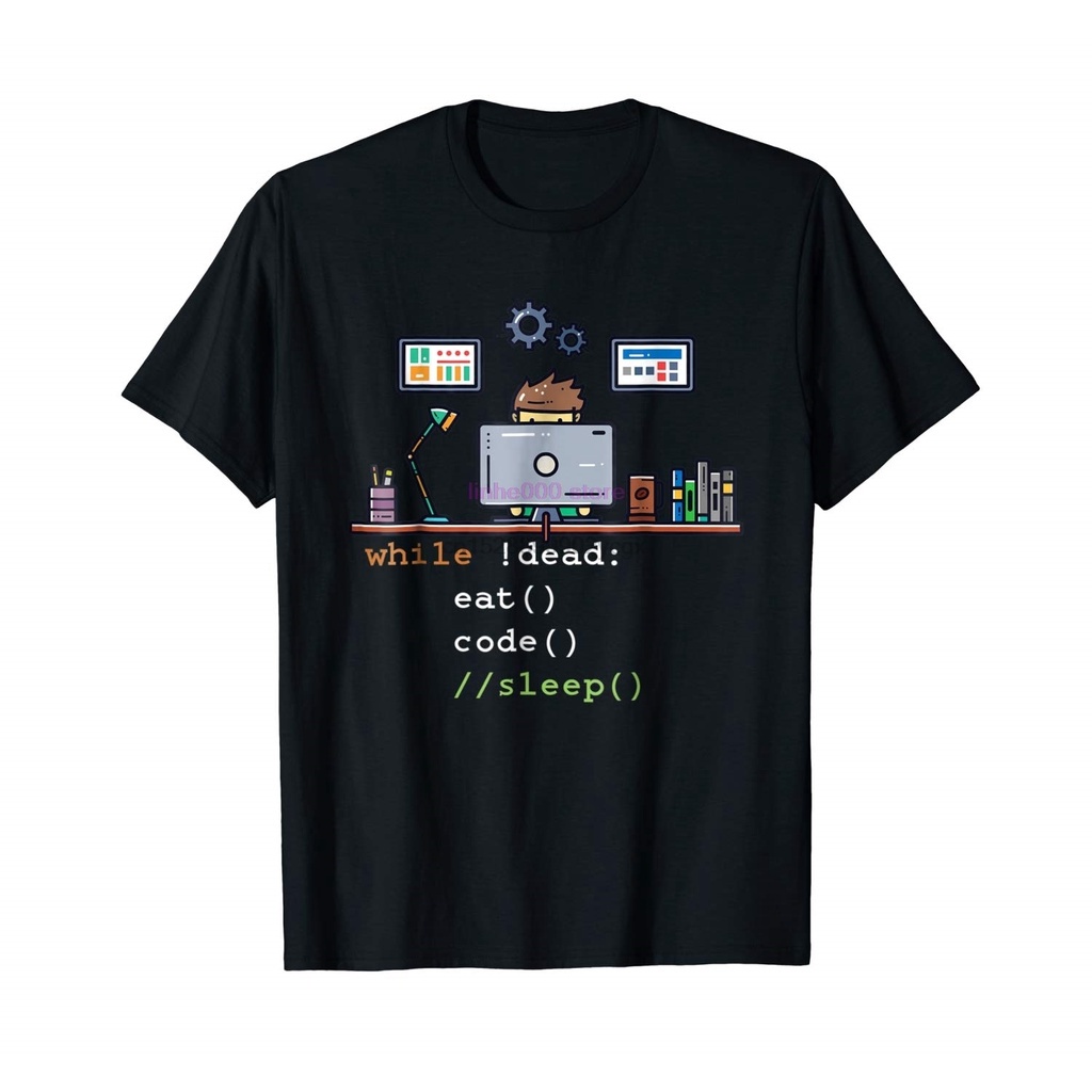 Camisa De Homem De Marca Ciência Do Computador Programador Python Comer ...