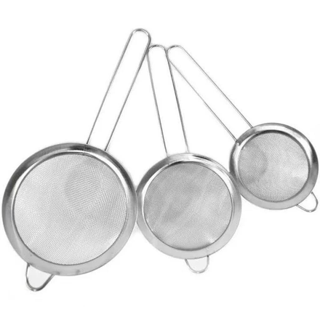 Kit 3 Peneira Coador Em Aco Inox Para Cozinha, Conjunto De Peneiras ...