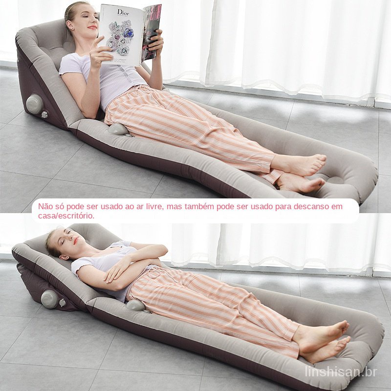 Ao ar livre colchão inflável automático portátil dobrável almofada à prova de umidade cama ...