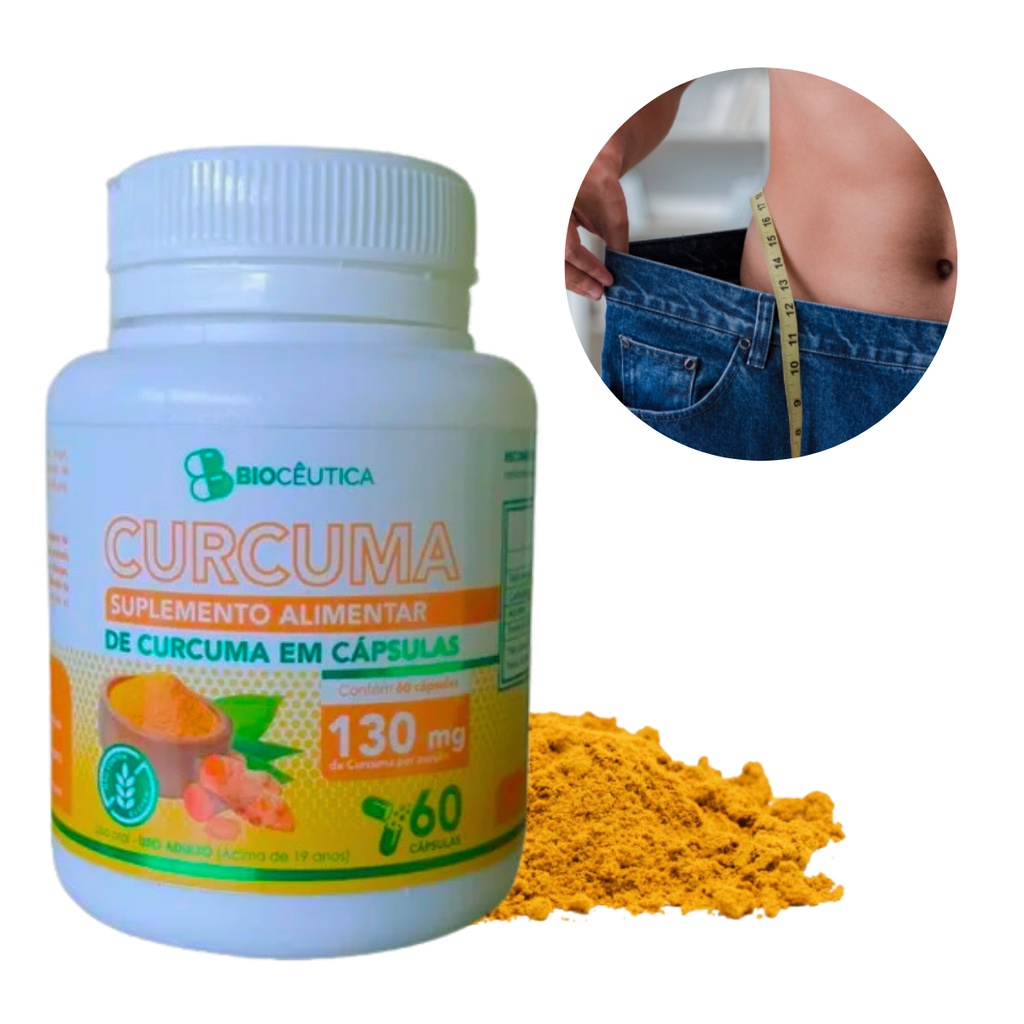 Kit 12 Pote Curcuma 60 Càpsulas Original 130mg Antioxidante Anti ...