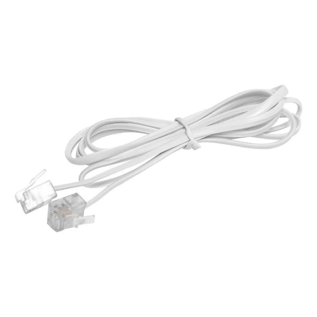 10 Cabo Extensor Para Telefone Rj11 2 Vias Preto Com 1,20m | Shopee Brasil