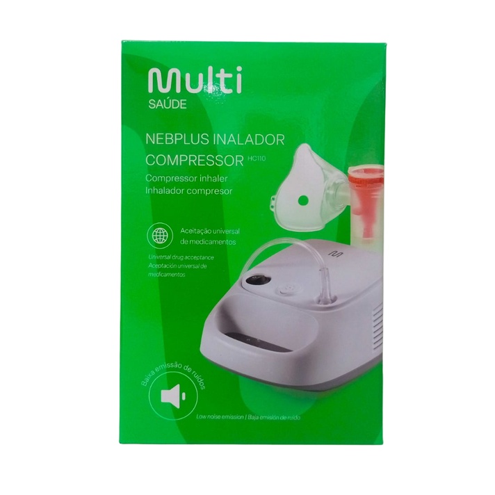 Inalador NEBPLUS Multilaser Compressor HC110 110v/220v | Shopee Brasil
