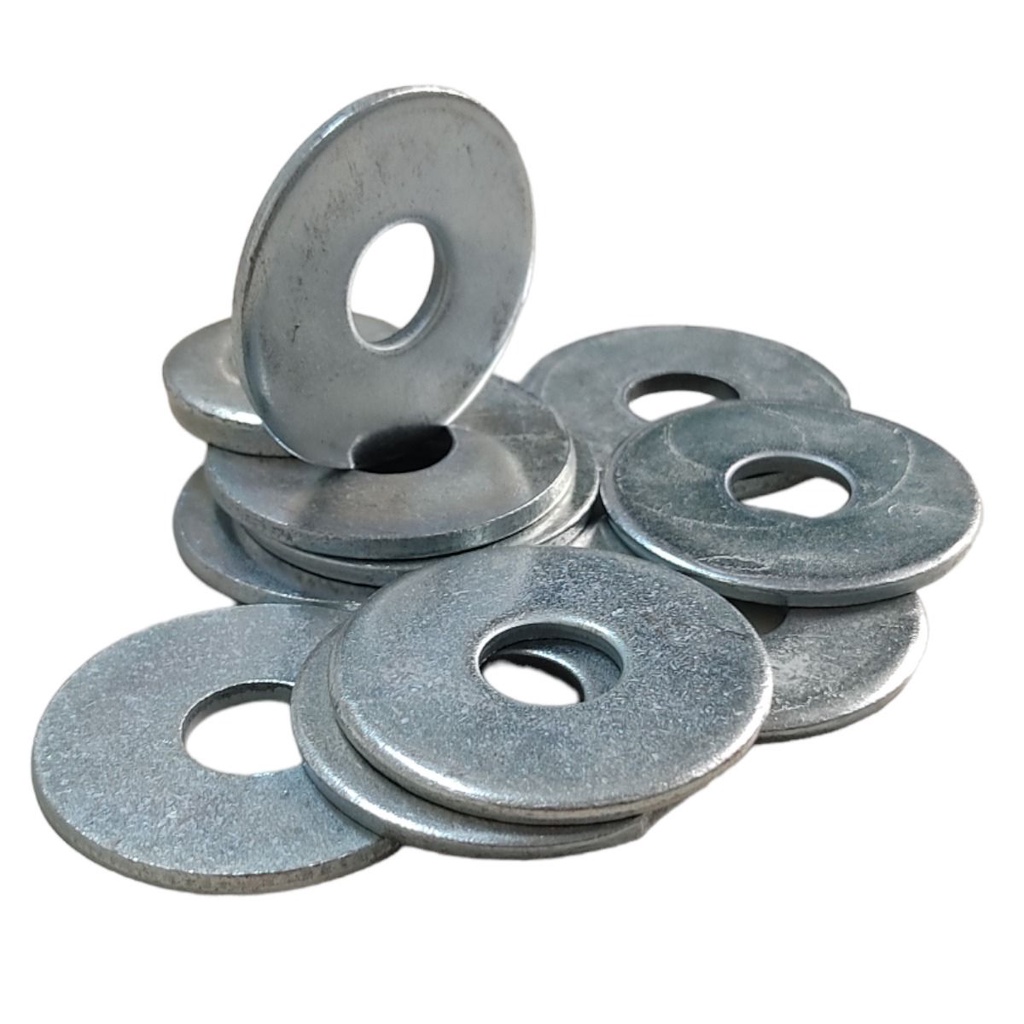 10 Arruela Lisa Funileiro Reforçada 1/2" Aba Larga Zincada | Shopee Brasil