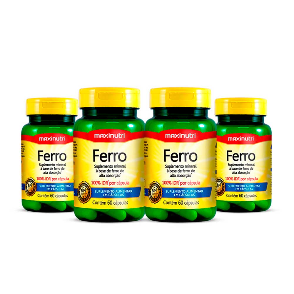 Kit 04 Ferro Maxinutri com 60 Capsulas | Shopee Brasil