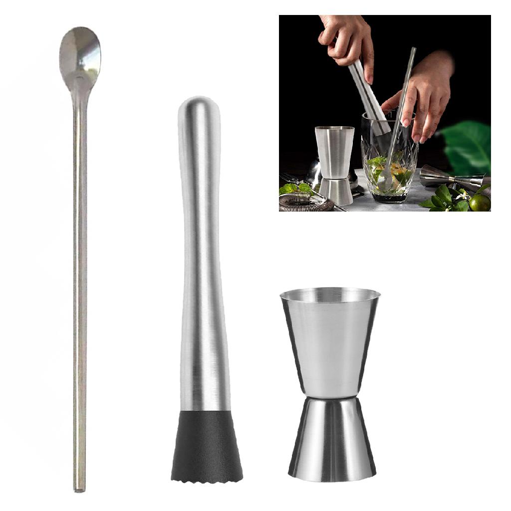 Kit Caipirinha Dosador Jigger 25 e 50 ml Macerador e Colher Bailarina ...